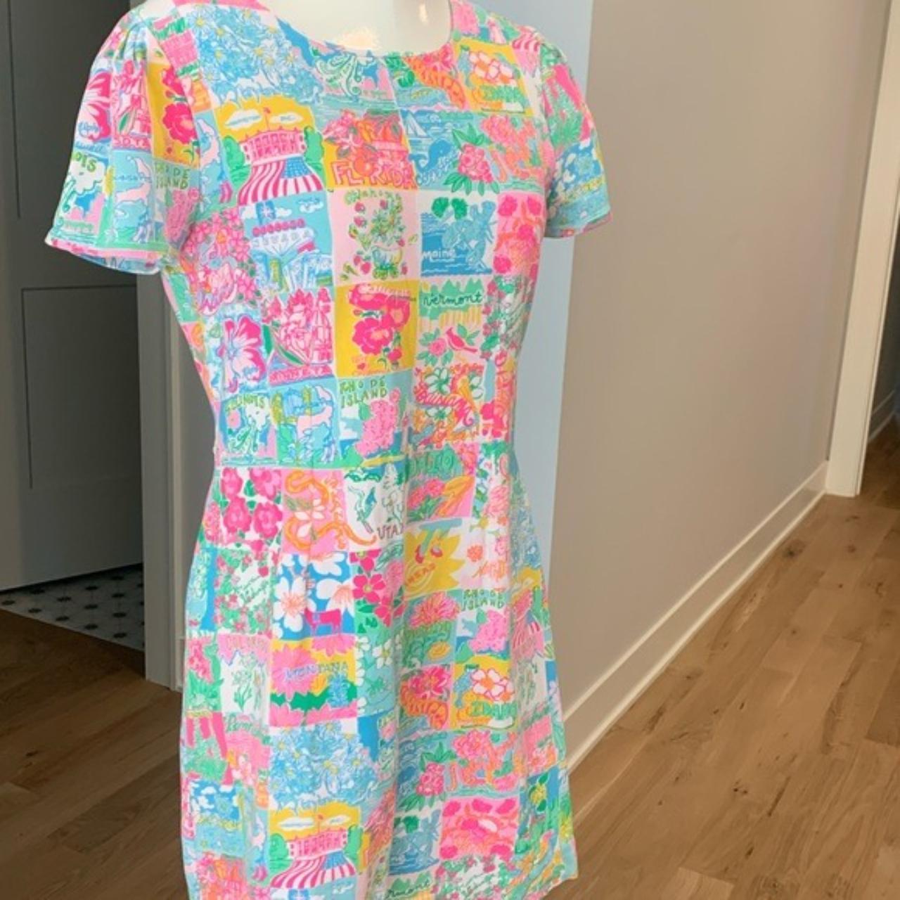 Lilly Pulitzer United State Map Graffiti Short... - Depop