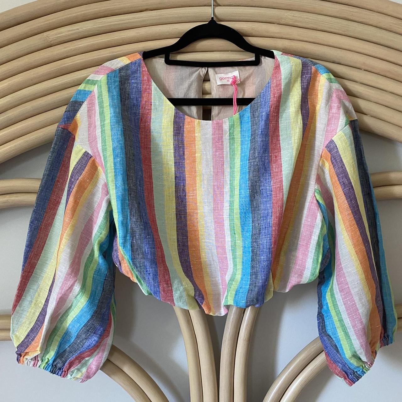 Gorman Prismatic linen cropped top in XS - brand new... - Depop