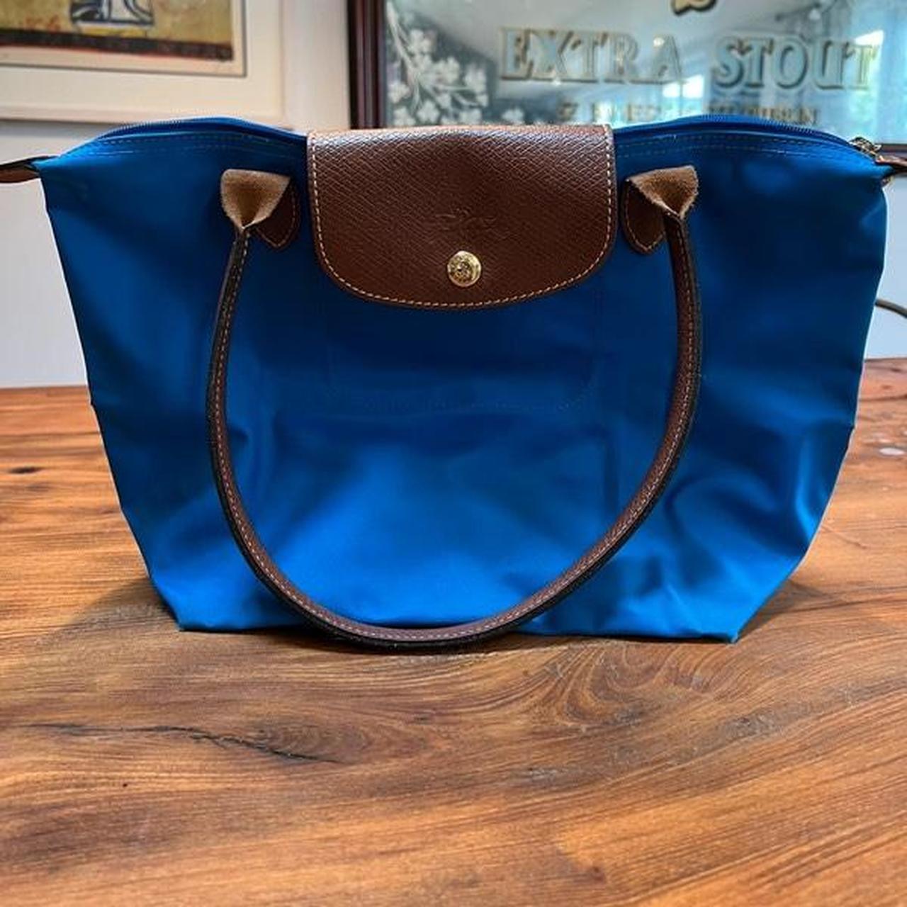 Blue Longchamp Le Pliage tote bag #Longchamp - Depop