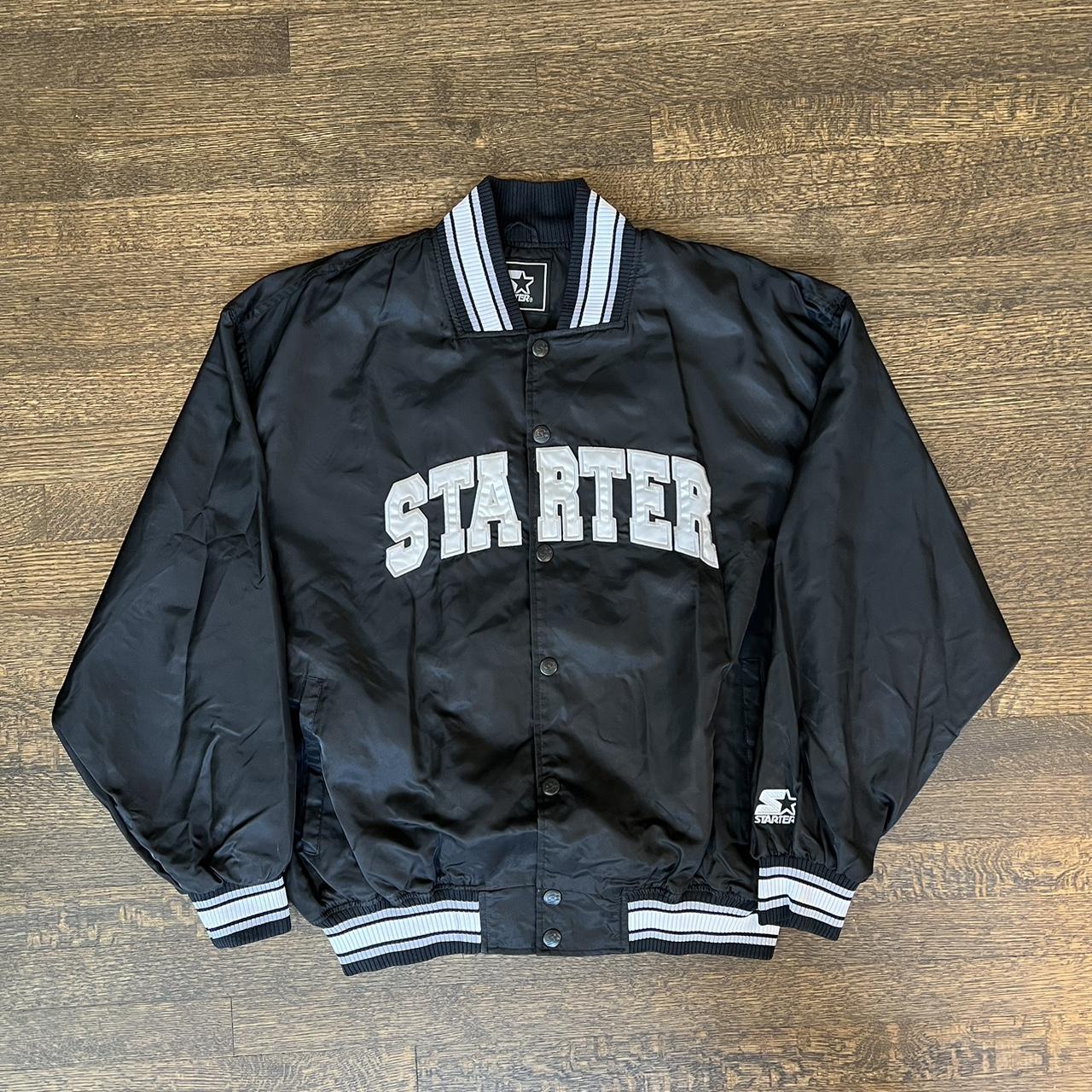 1990s Starter Logo Chest Vintage Satin Jacket... - Depop