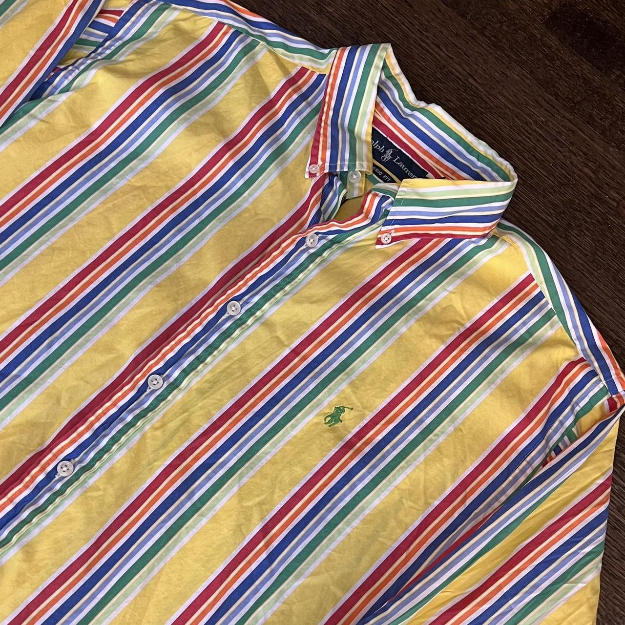 Vintage Ralph Lauren Multi Colored Button Down Shirt - Depop