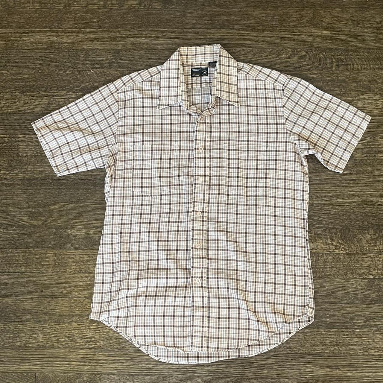 1980’s Jc Penny men’s short-sleeve plaid button up - Depop