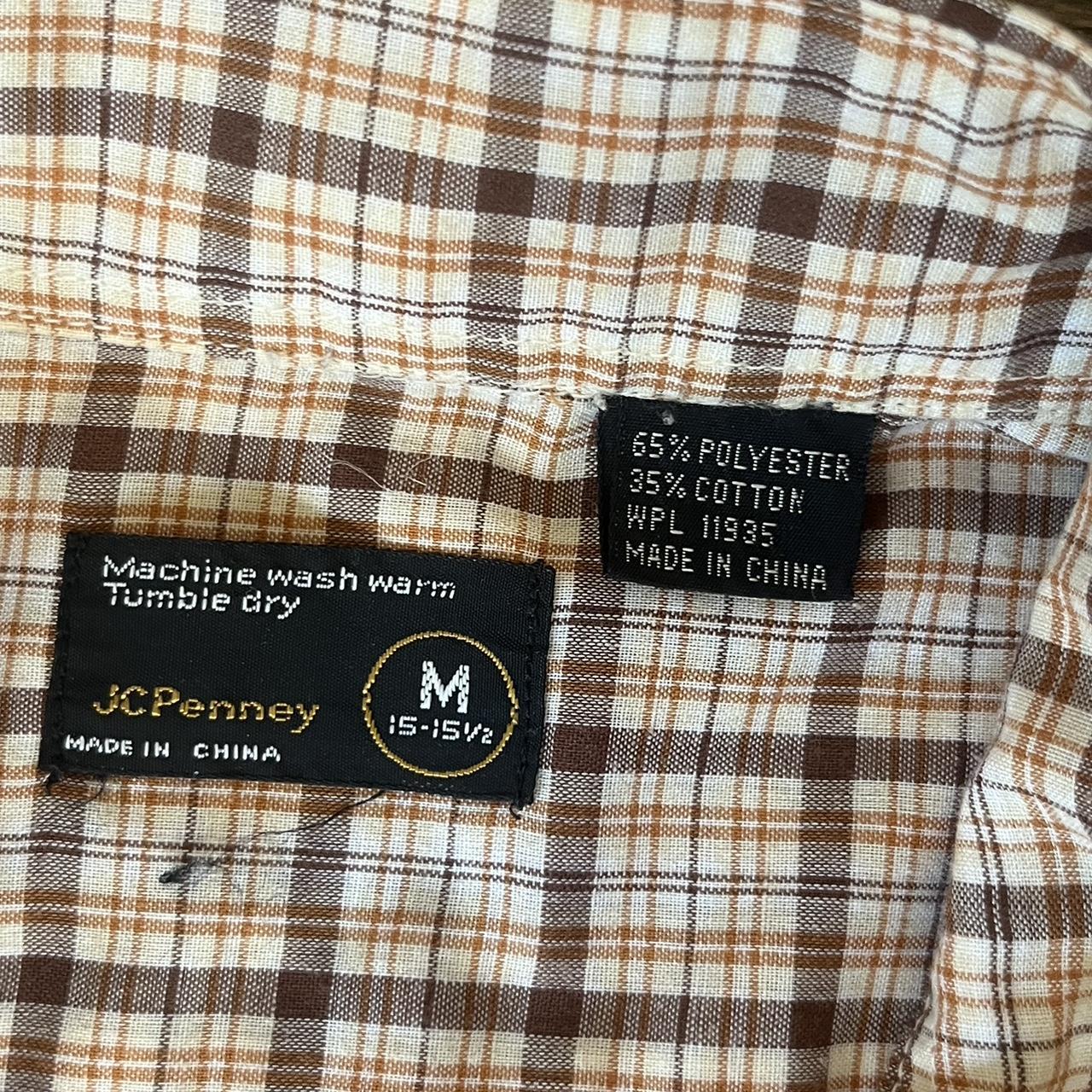 1980’s Jc Penny men’s short-sleeve plaid button up - Depop