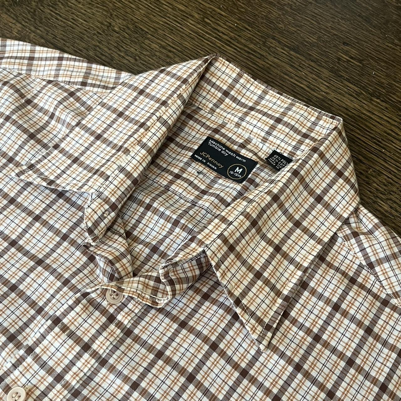 1980’s Jc Penny men’s short-sleeve plaid button up - Depop