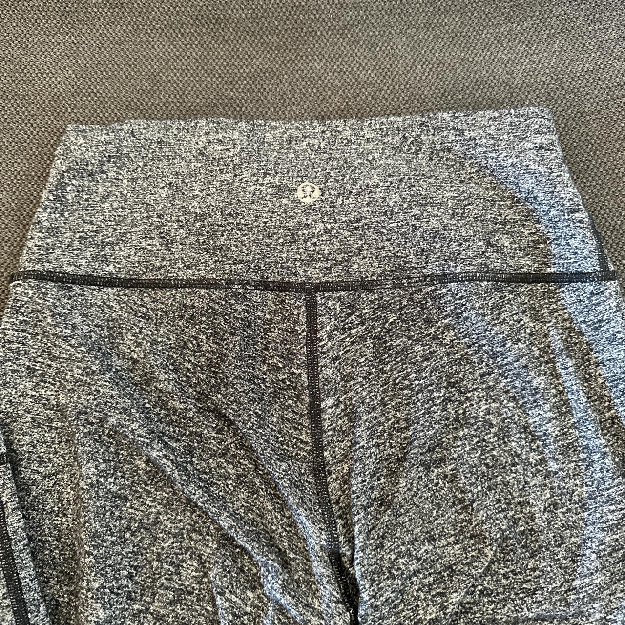 cropped gray lululemon leggings! size 6. Worn in the... - Depop