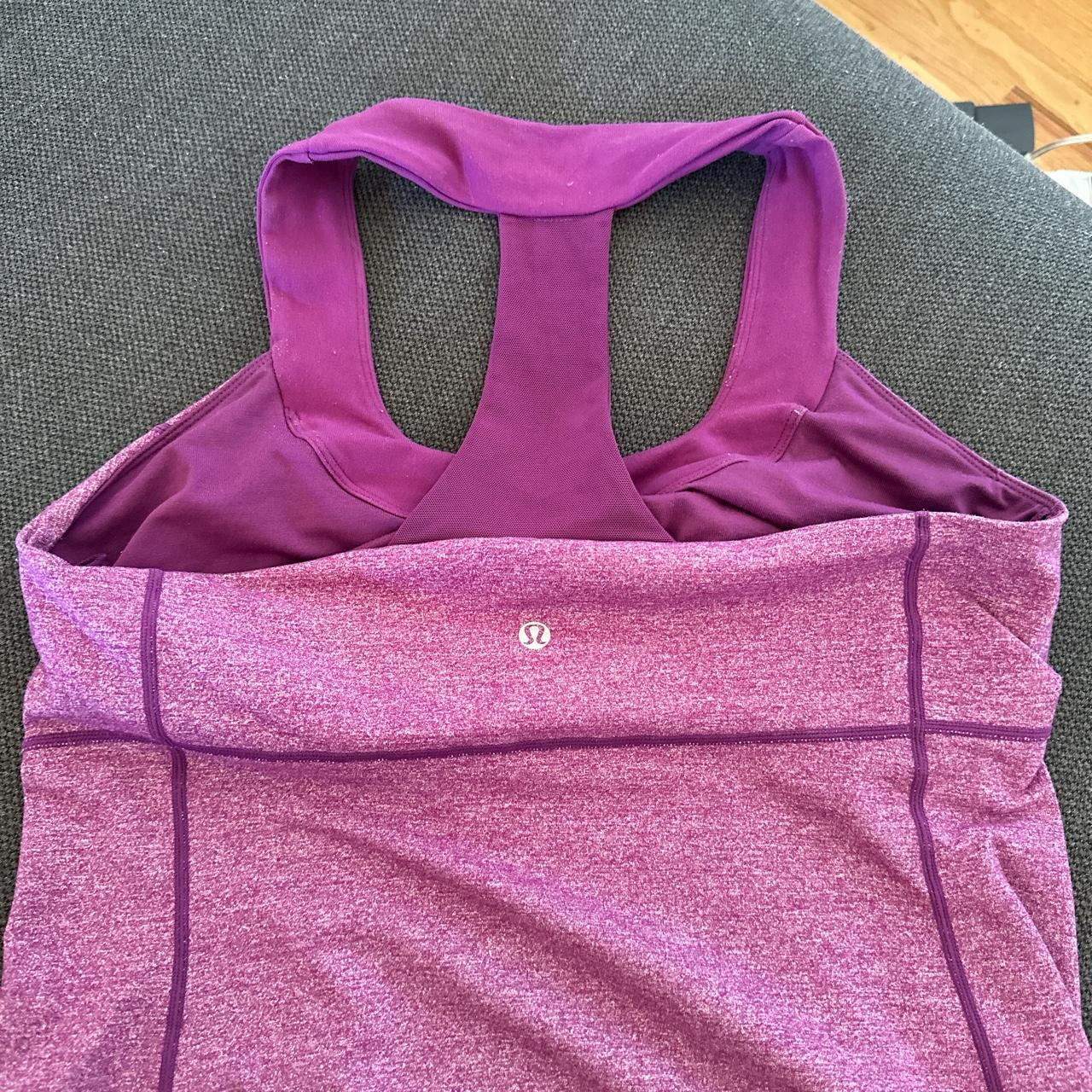 purple lululemon tank top! size 12 with built in... - Depop