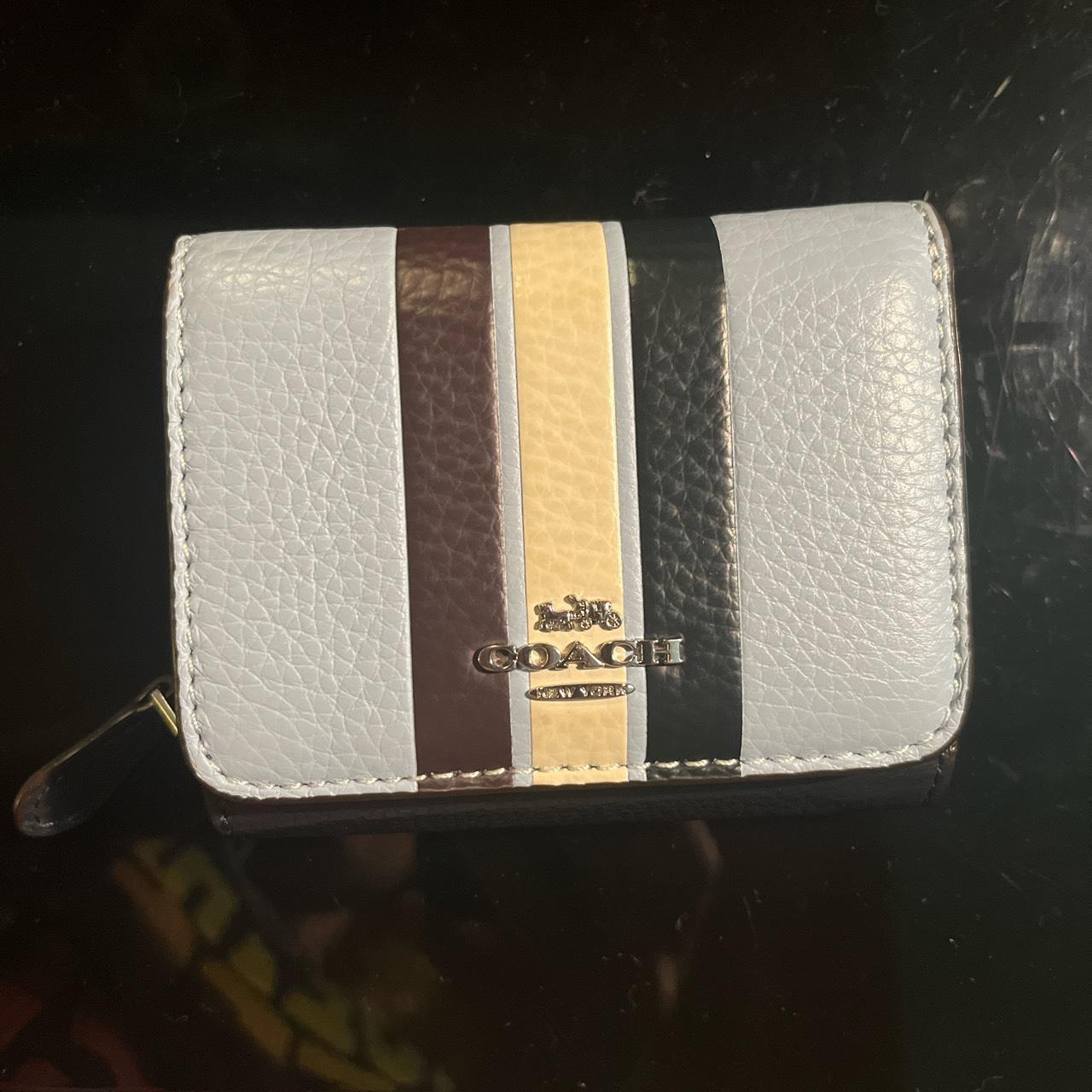 blue themed mini coach wallet (about 2 inches long... - Depop