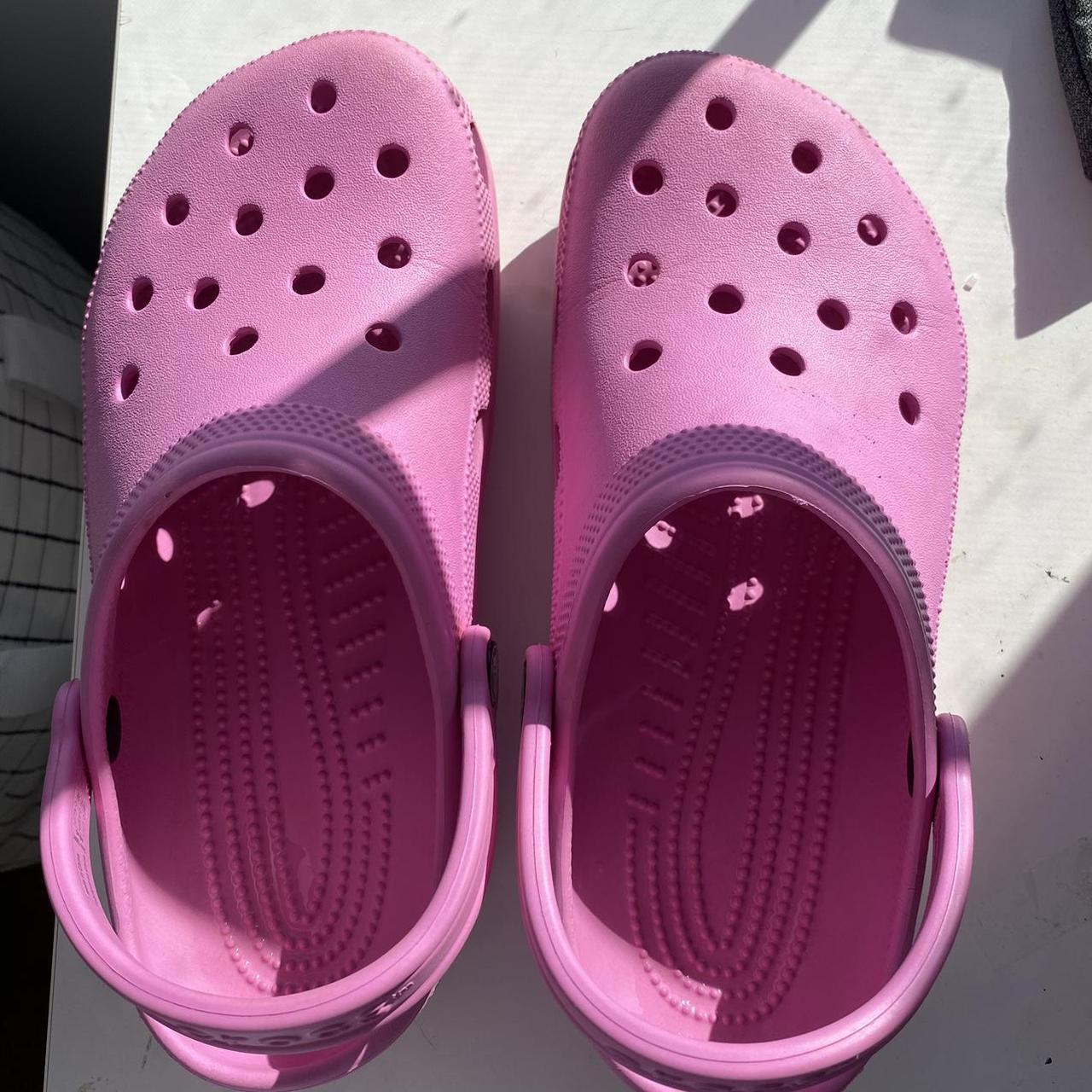 Bright pink crocs! Perfect condition Size 8 womens/6... - Depop