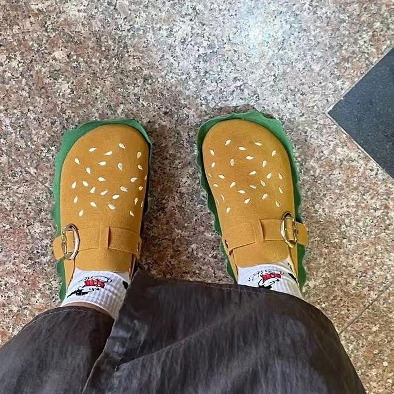 A cool y2k sandwich hamburger clogs | Depop