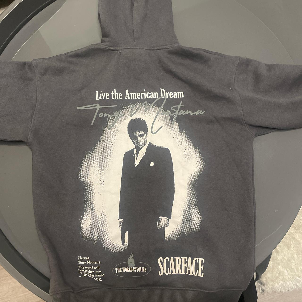 Scarface grey Hoodie size small - Depop