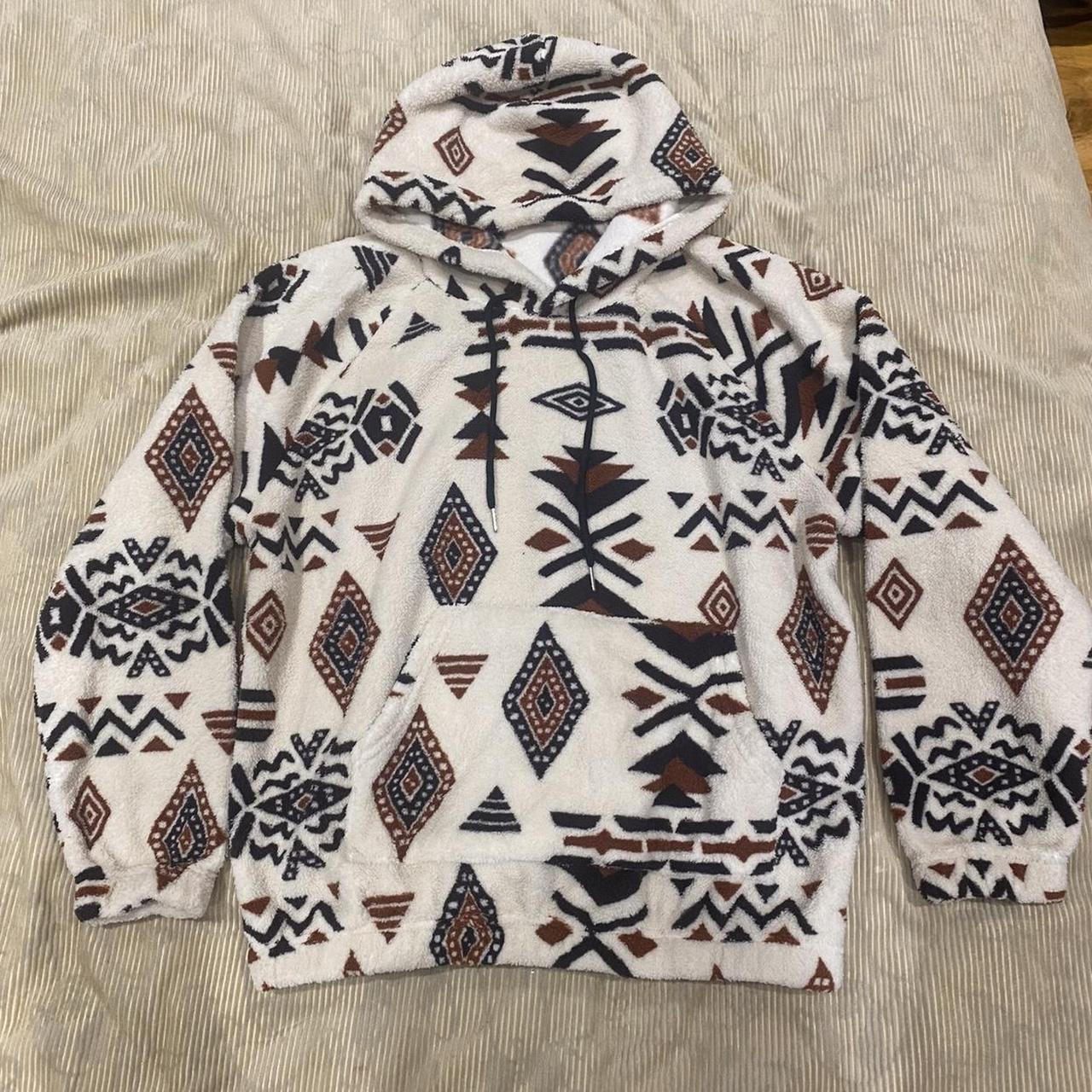 Vintage Aztec print hoodie never been worn Same... - Depop