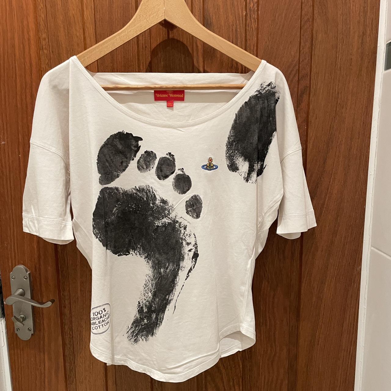 White foot print Vivienne Westwood T-shirt... - Depop