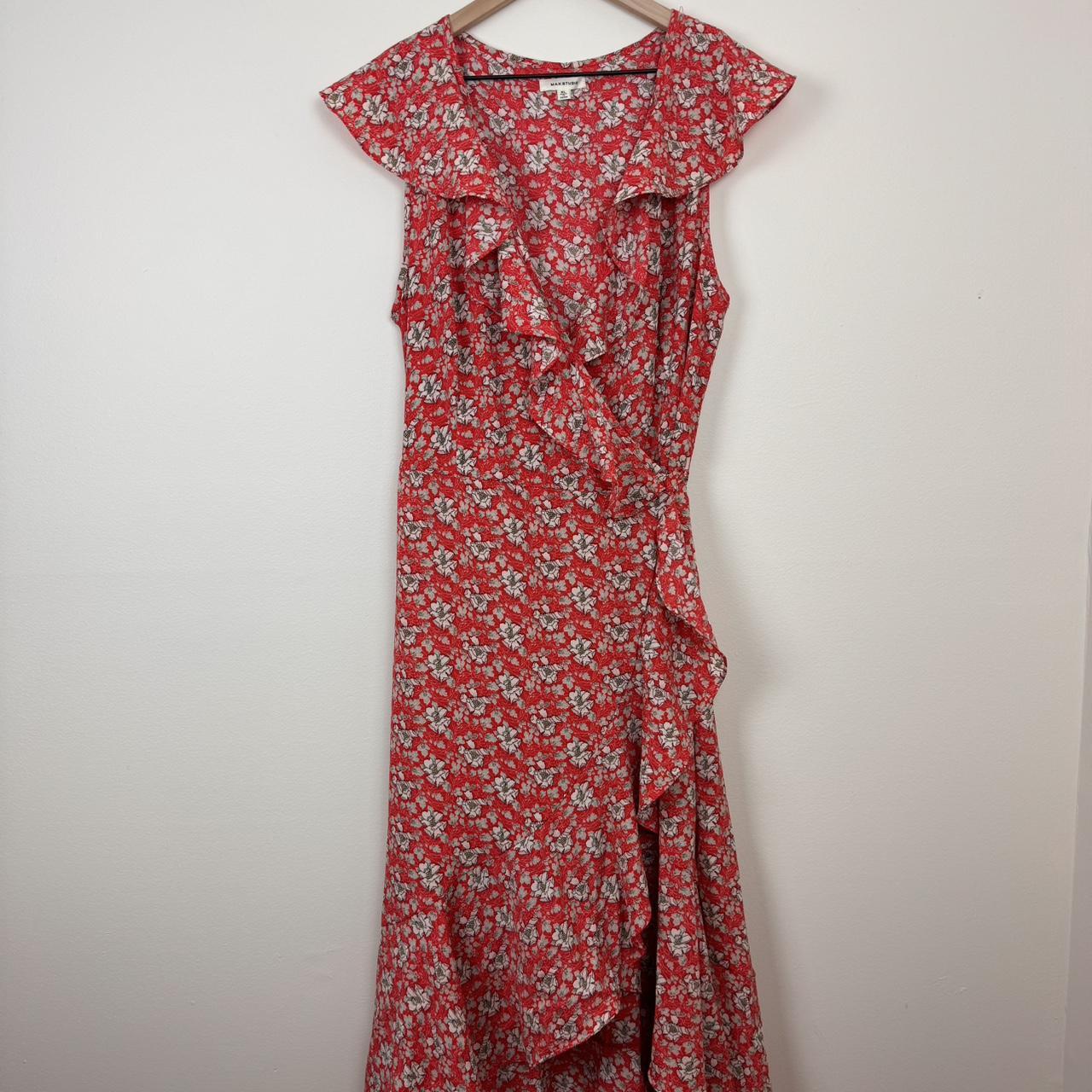 Max Studio Wrap Midi Dress Size: XL Floral print... - Depop