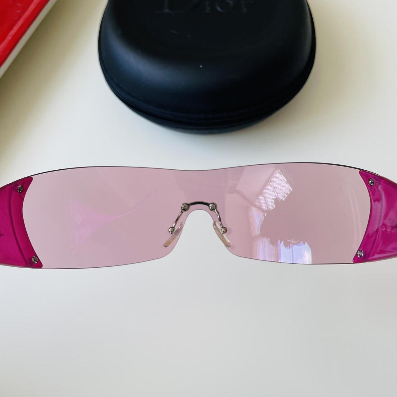 RARE 🧚🏻‍♀️ Vintage Dior golf pink rimless sunglasses... - Depop