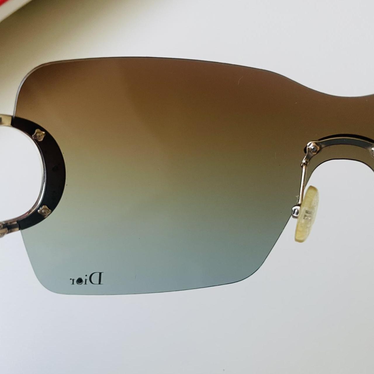 RARE 🧚🏻‍♀️ Vintage Dior Rimless Diorly 1 crystal Gold... - Depop