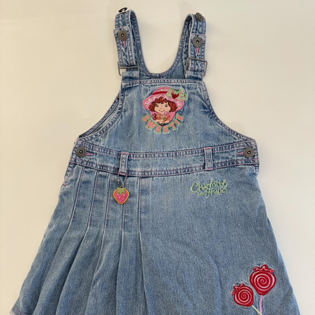 Vintage🍒Strawberry shortcake Overalls Denim... - Depop