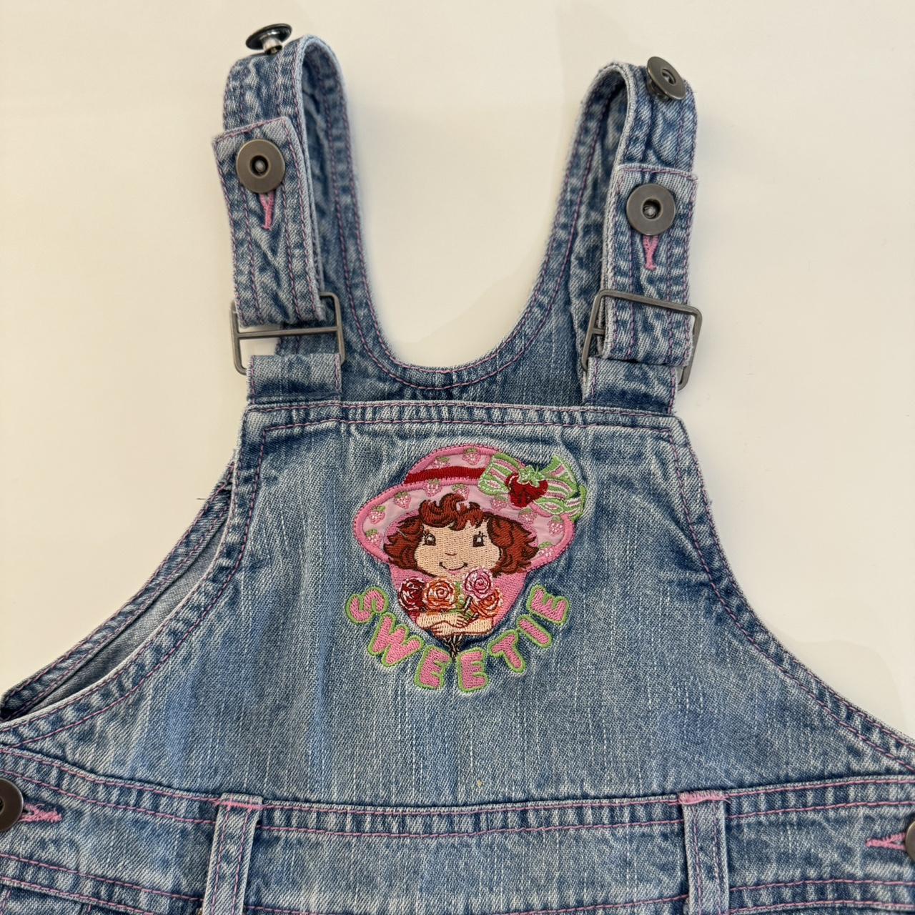 Vintage🍒Strawberry shortcake Overalls Denim... - Depop