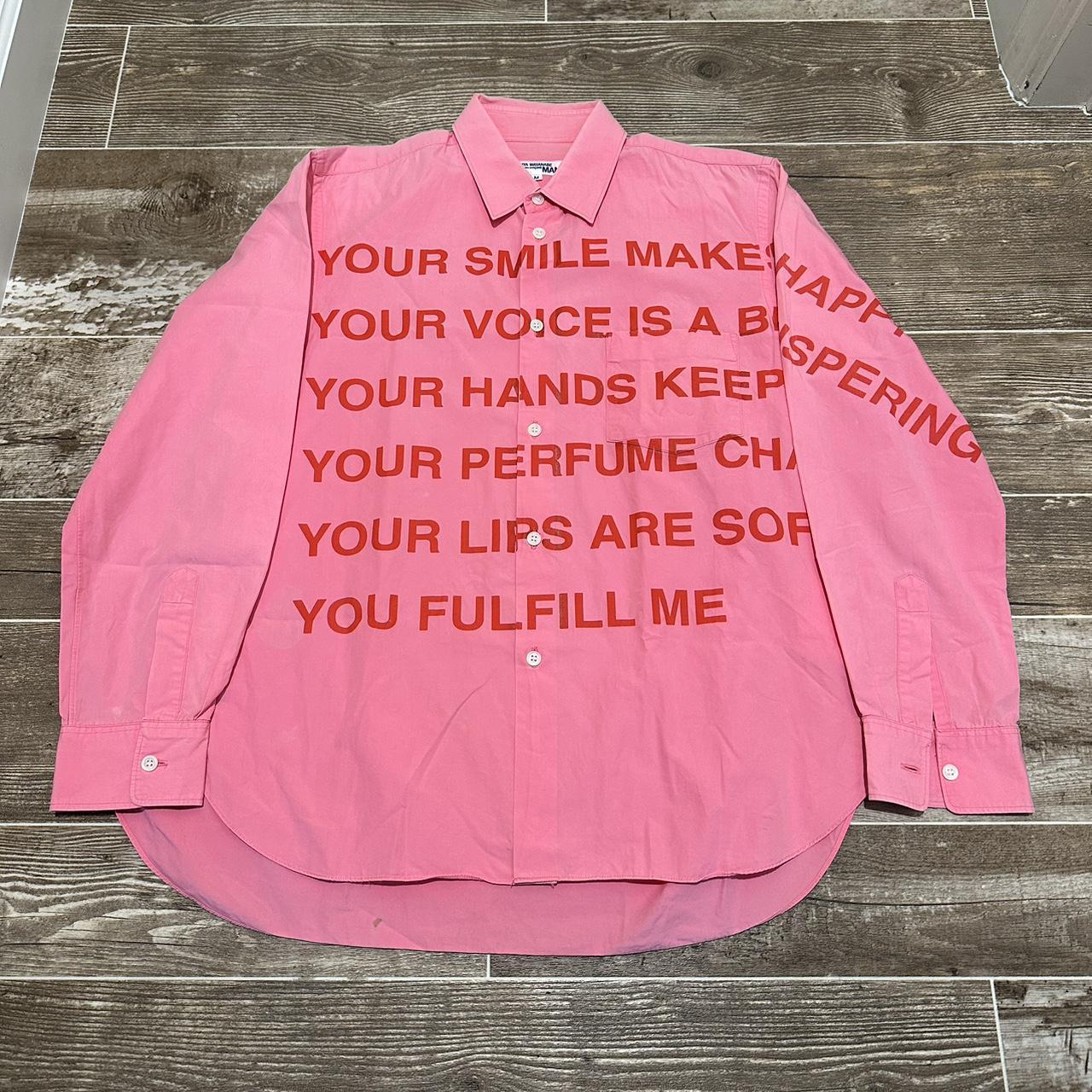 JUNYA WATANABE SS02 POEM SHIRT RARE PINK COLORWAY,... - Depop