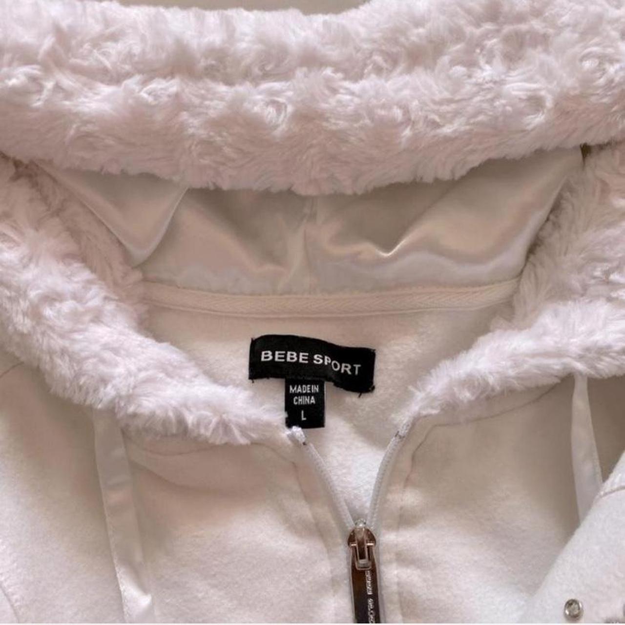 Bebe Sport Vintage ULTRA RARE White Fur Bimbo Bling... - Depop