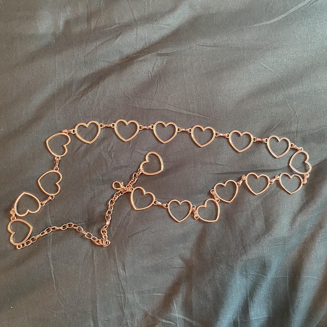 heart belt chain shein gold - Depop