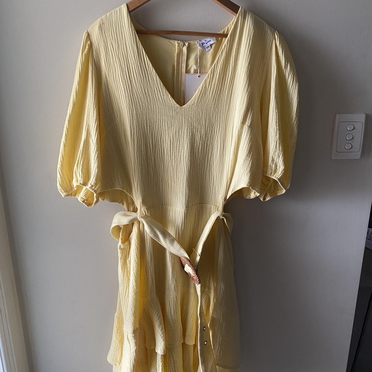 Beautiful lemon yellow dress. Comes with belt... - Depop