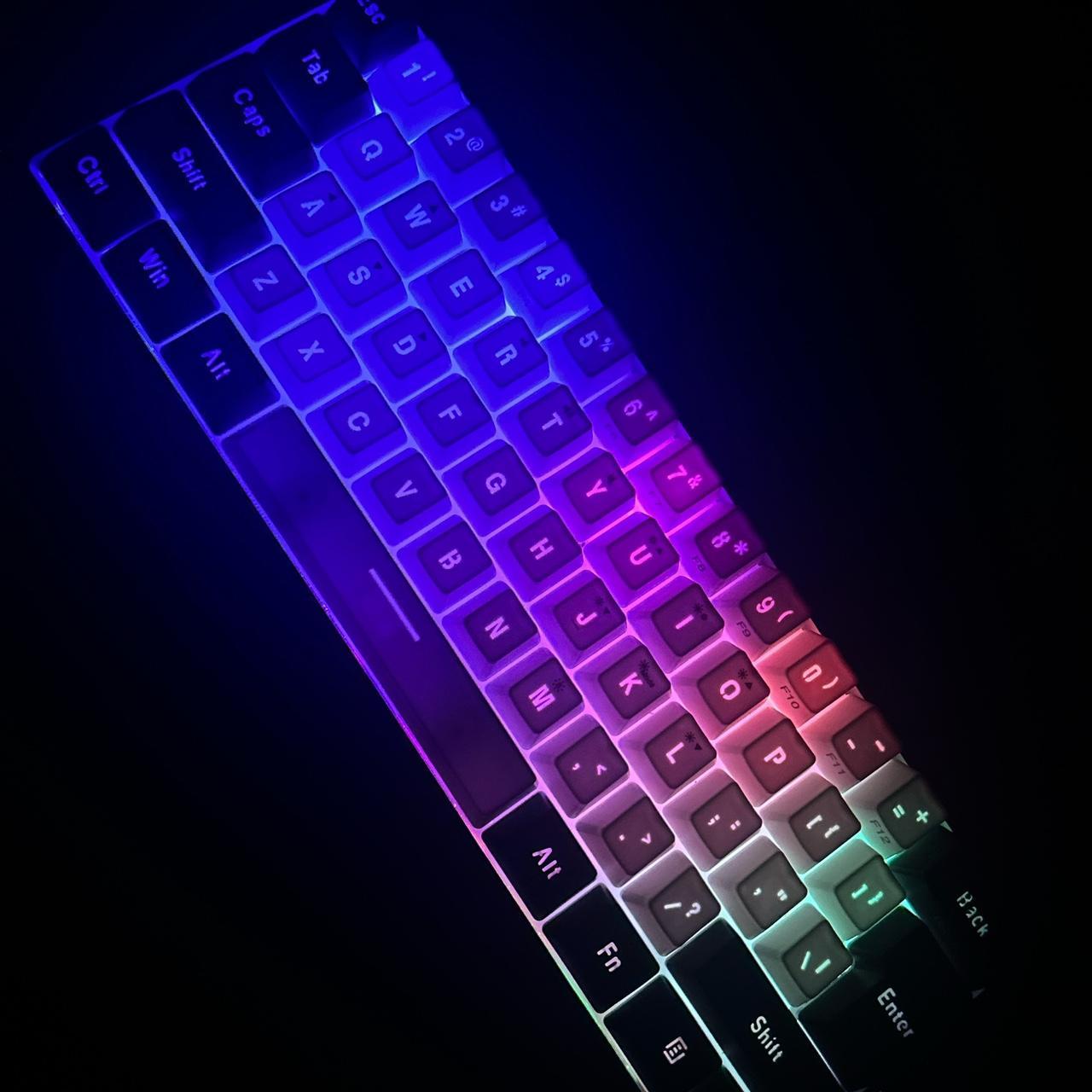 RGB backlit keyboard with 100% multicoloured keys... - Depop