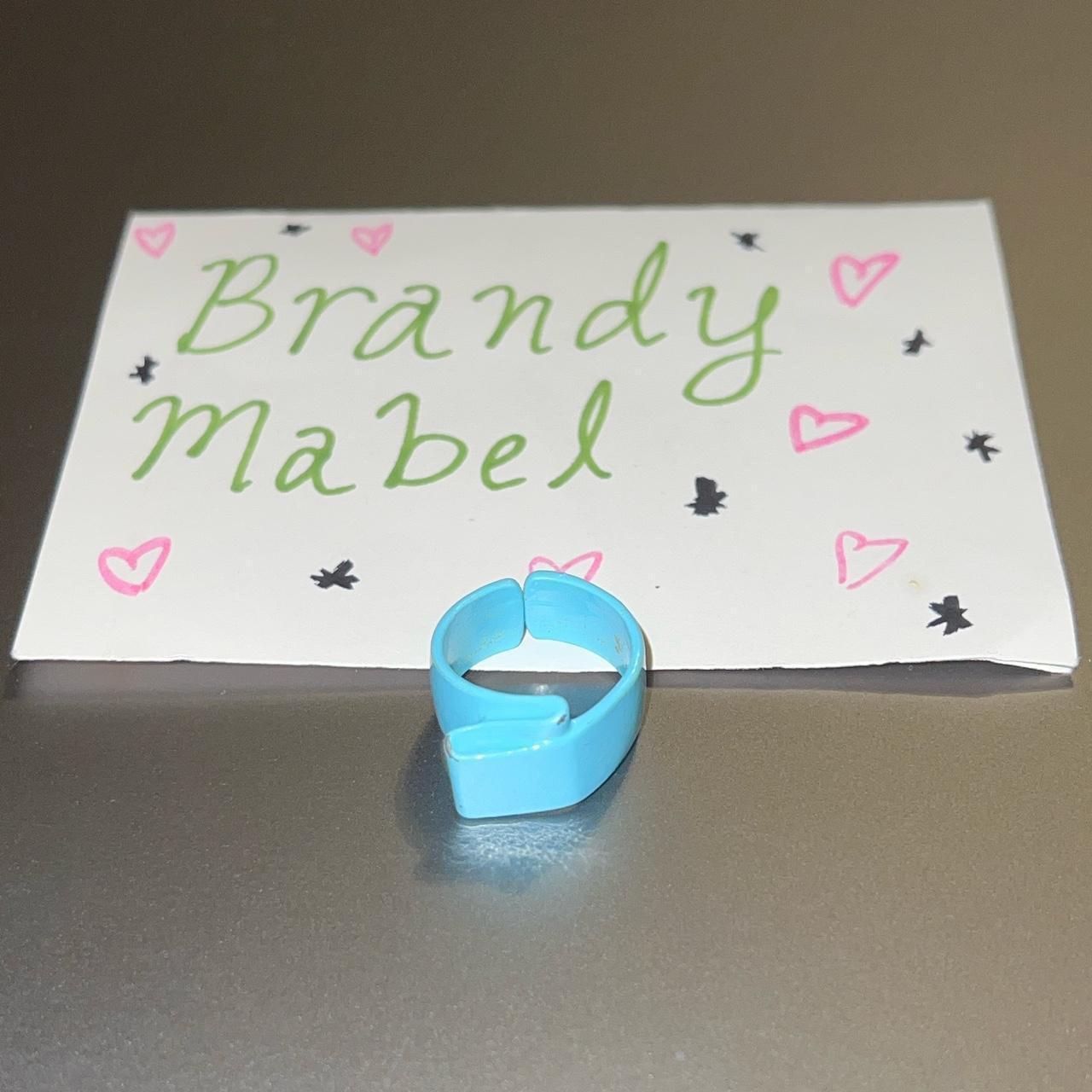 Thrifted Baby Blue Metal Stackable Chunky Ring -... - Depop