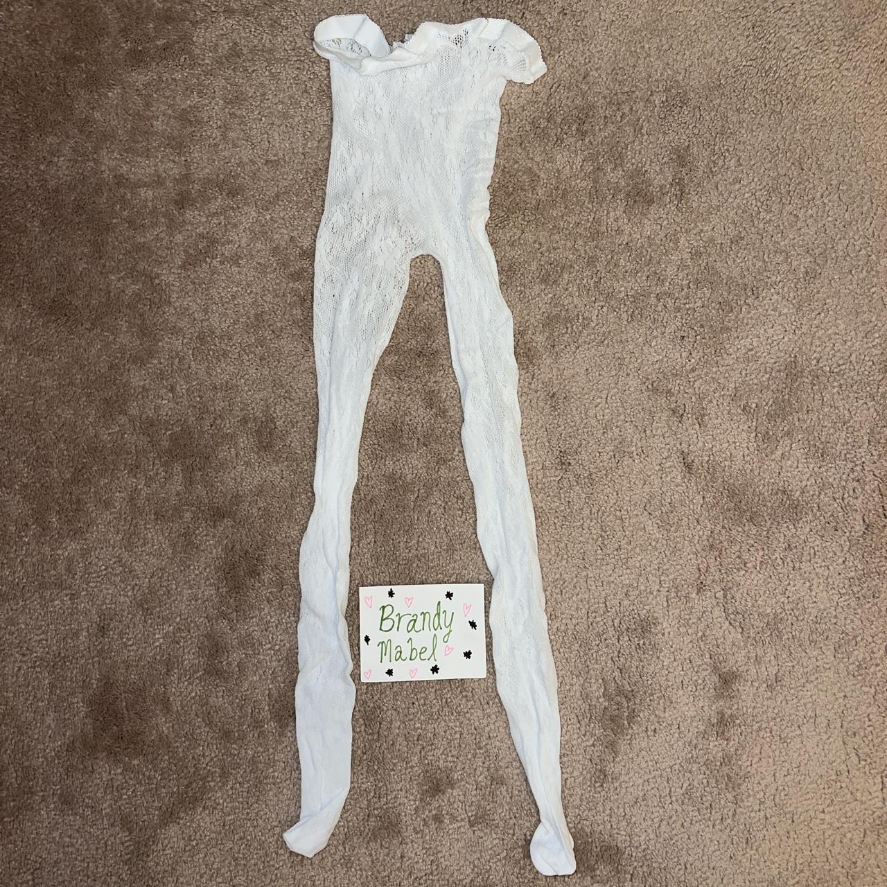 Coquette Aesthetic White Floral Lace Tights - READY... - Depop