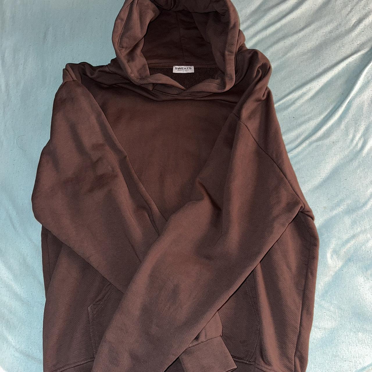 Sweats Collective Blank Brown Hoodie Size L - Depop