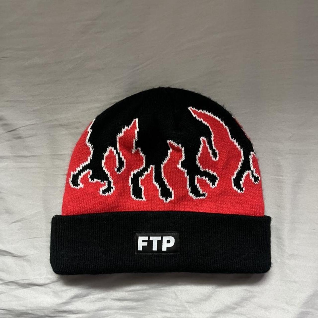 FTP - Red Flame / Fire Beanie Worn once like New - Depop