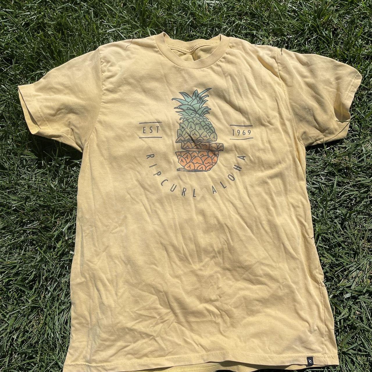 Rip Curl Yellow Pineapple Tee Shirt. No flaws. Mens... - Depop