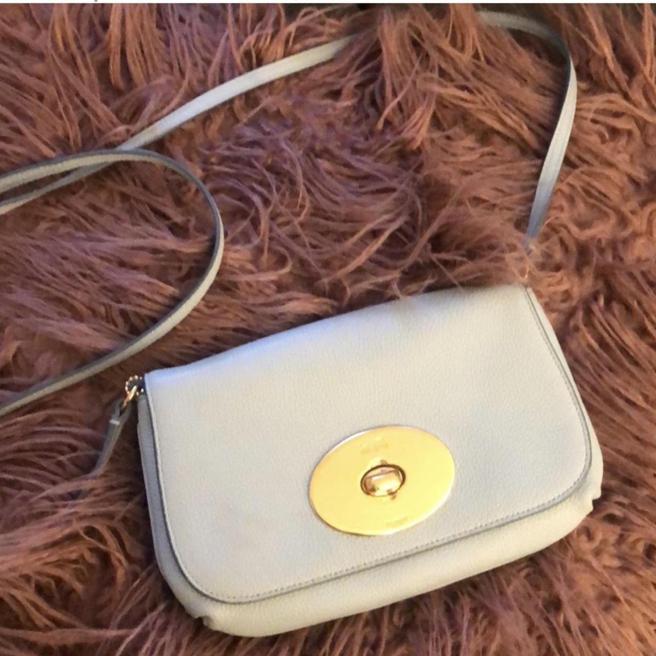 Coach Women's Gold and Blue Bag | Depop