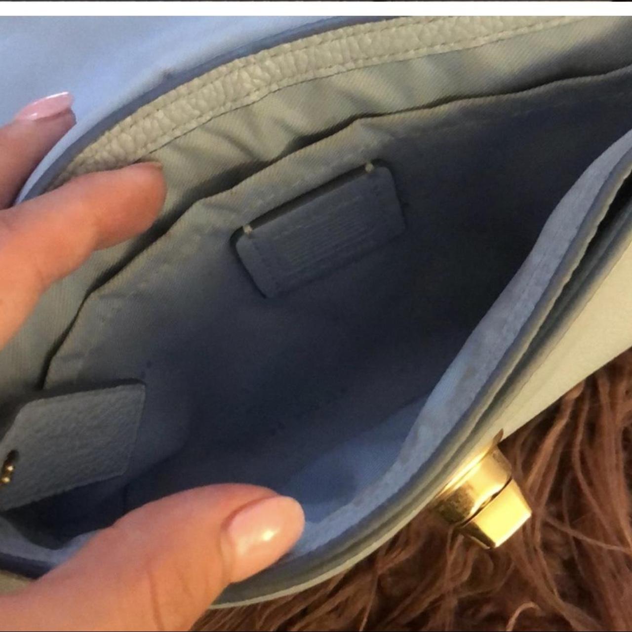 Coach Women's Gold and Blue Bag | Depop