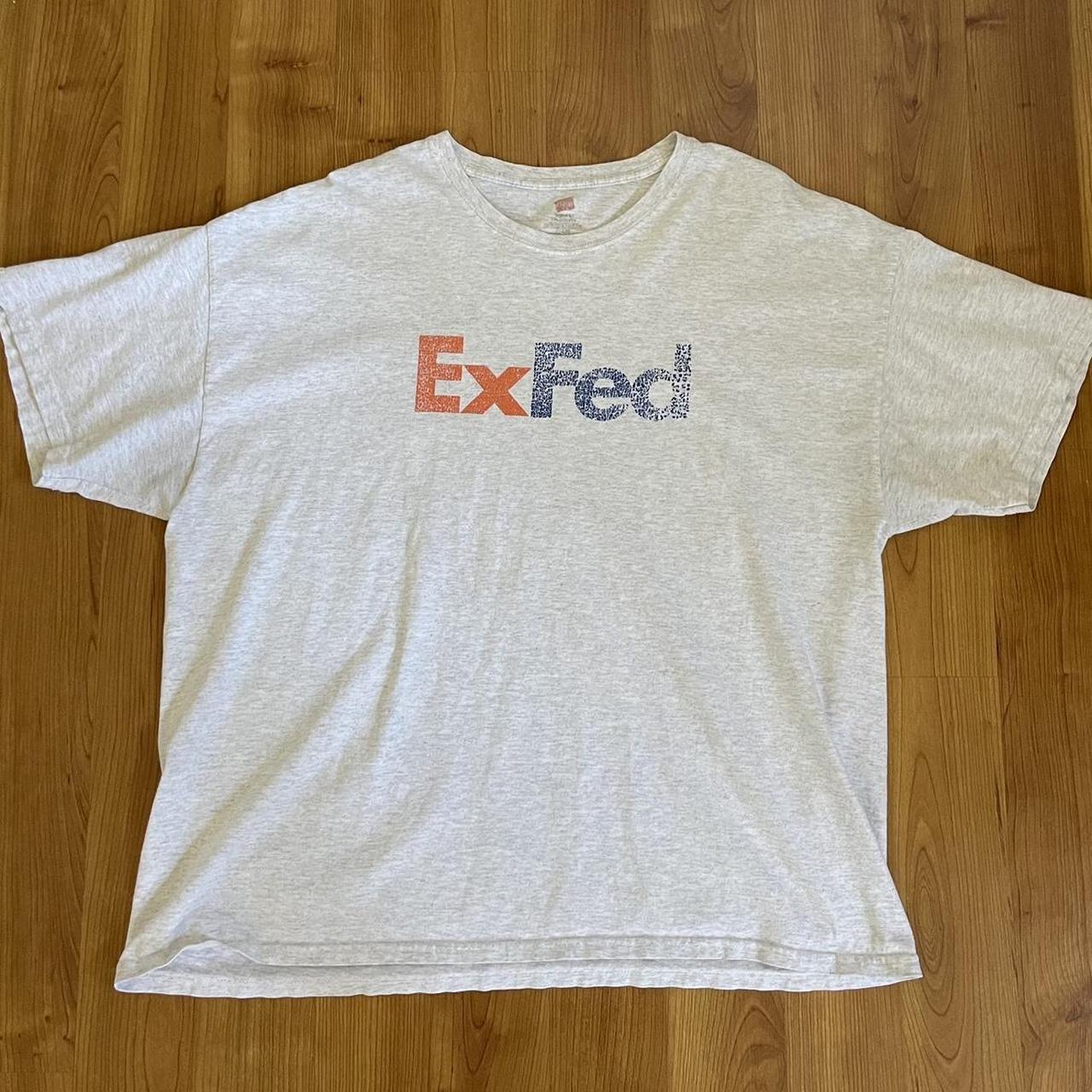 Grey Vintage Funny FedEx / ExFed Graphic... | Depop