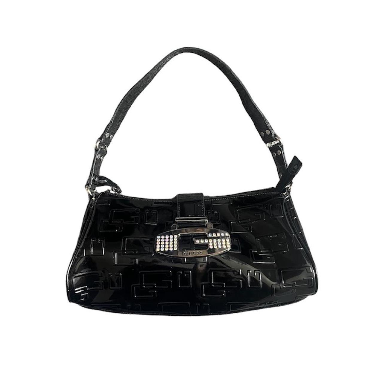 Vintage 2000’s black rhinestone monogram Guess... - Depop