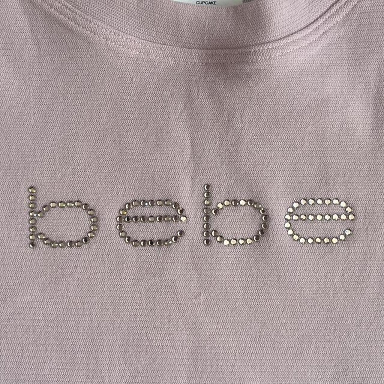 Vintage 2000’s baby pink BEBE rhinestone logo spell... - Depop