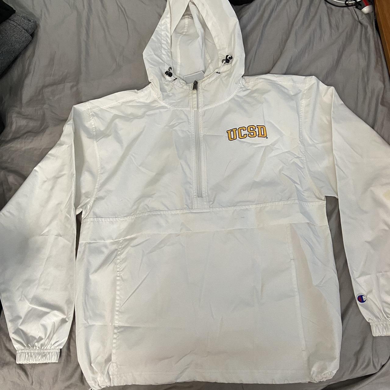 UCSD Champion Windbreaker Has slight stains as... - Depop