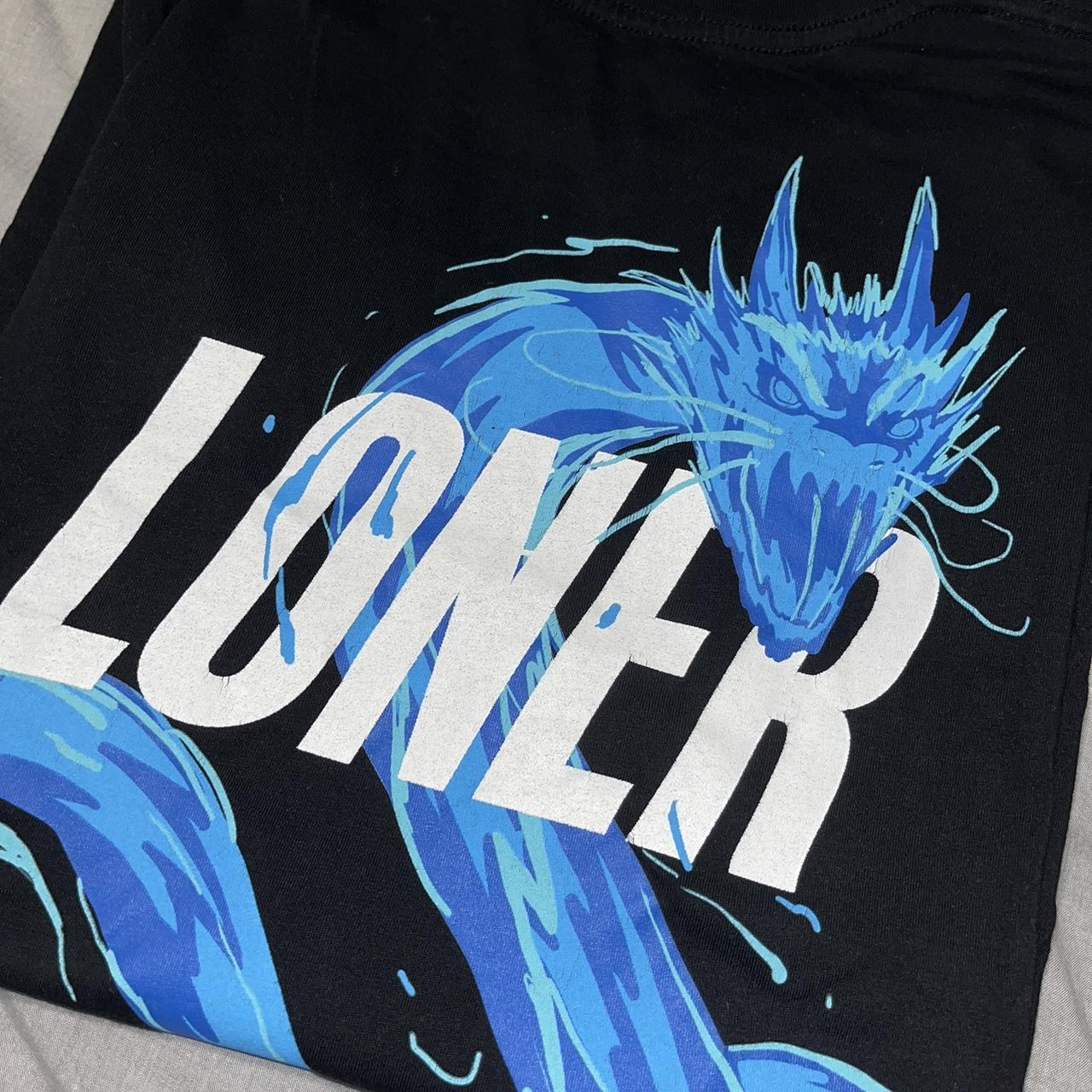 Loner back graphic print black tee Great condition... - Depop