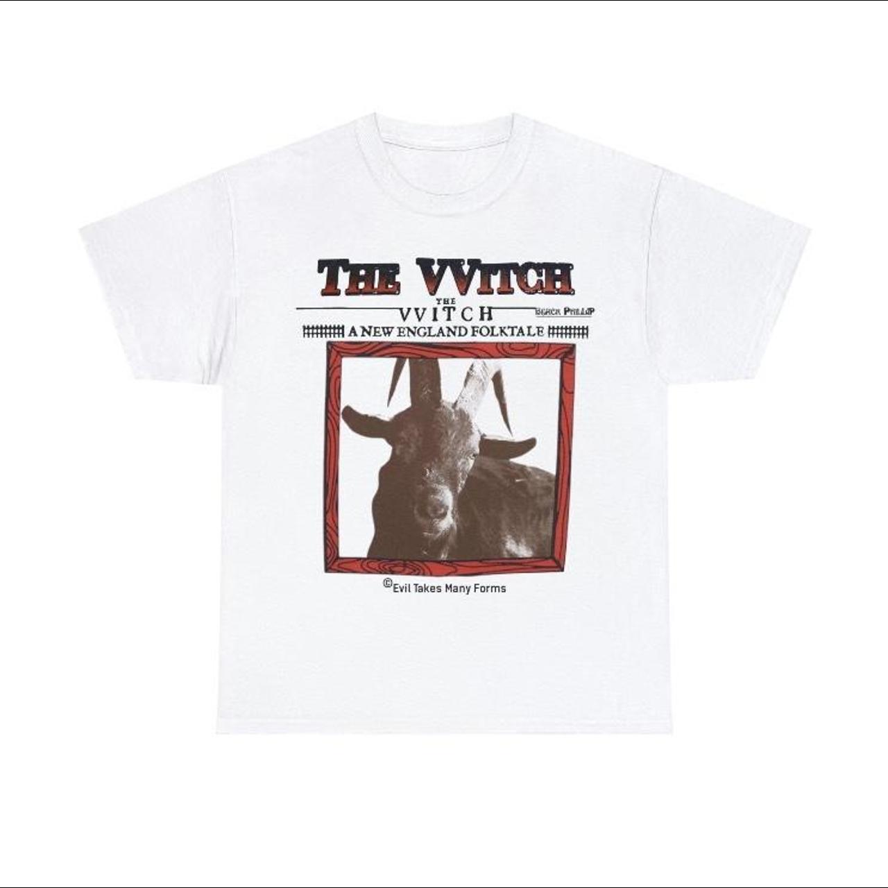 A24 THE VVITCH BLACK PHILIP WHITE TEE ((FANDMADE... | Depop