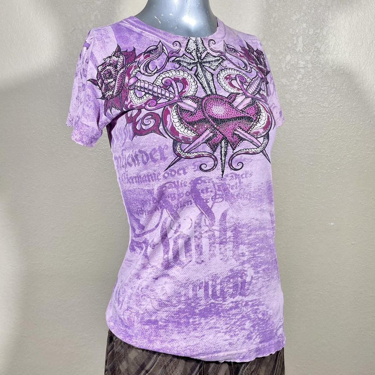 Vintage mcbling rhinestone shirt Vintage Y2K... - Depop