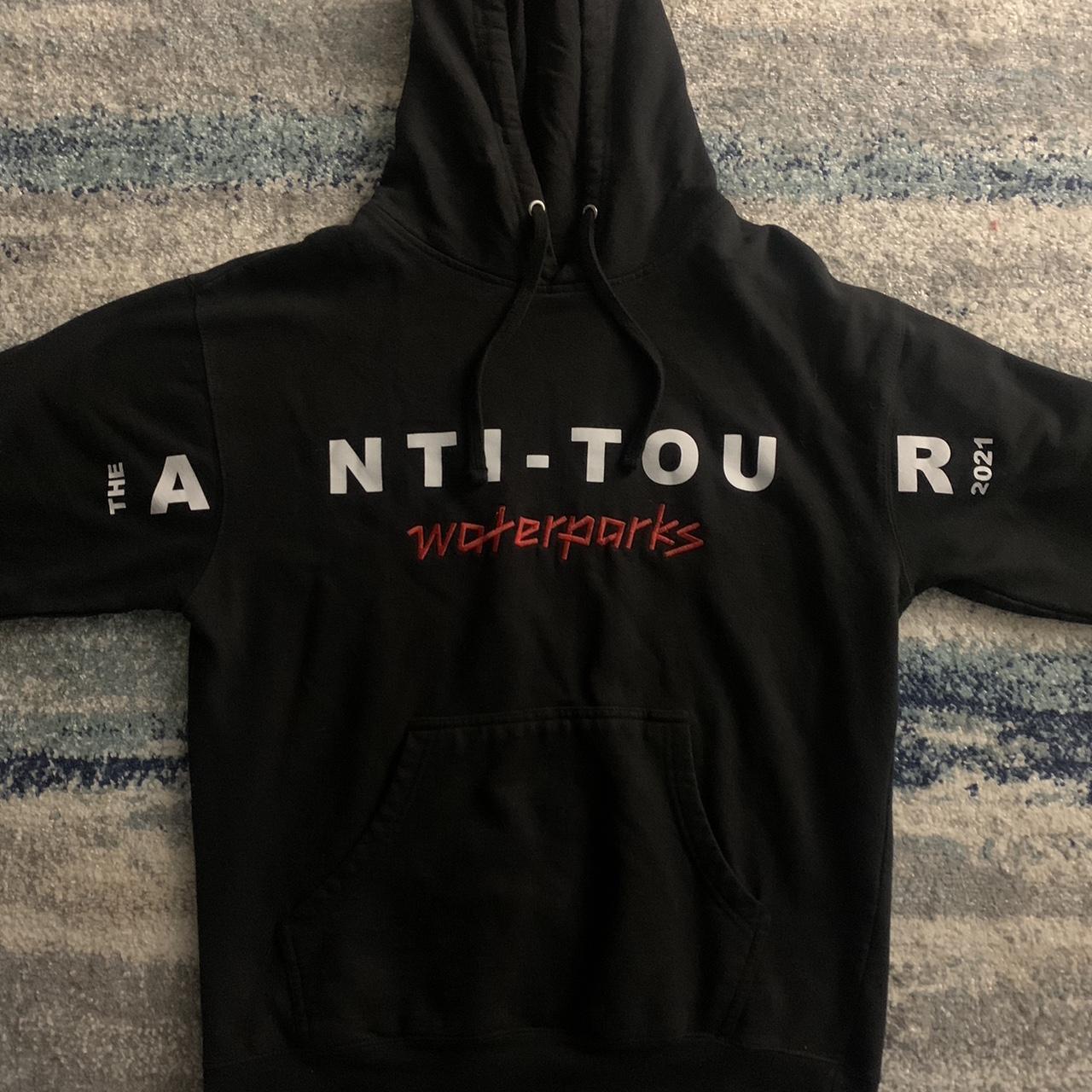 waterparks black anti-tour hoodie, size medium,... - Depop