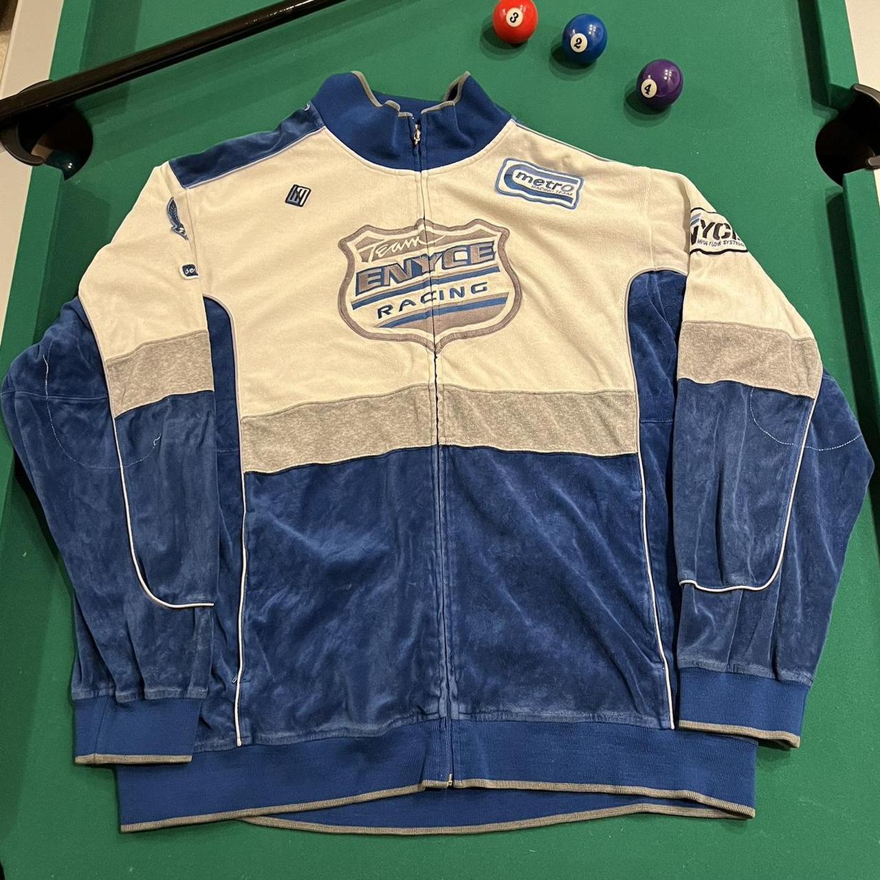 Vintage 90s Enyce racing velour track sweat jacket... - Depop