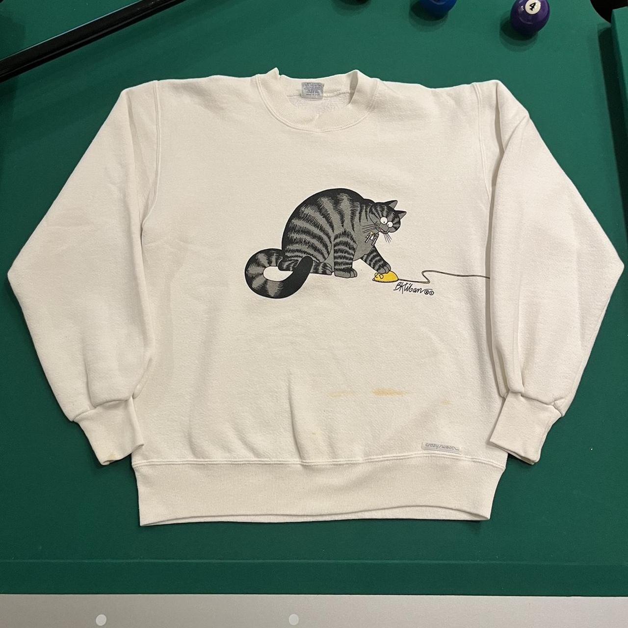 Vintage 90s crazy shirts hawaii cat sweatshirt Has... - Depop