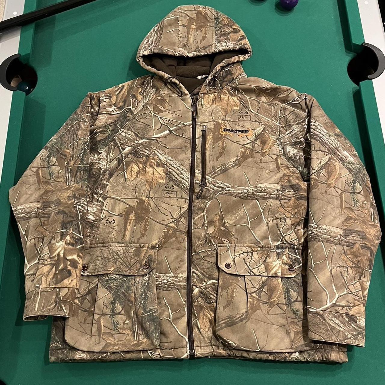 realtree hunting camo puffer work jacket - Depop