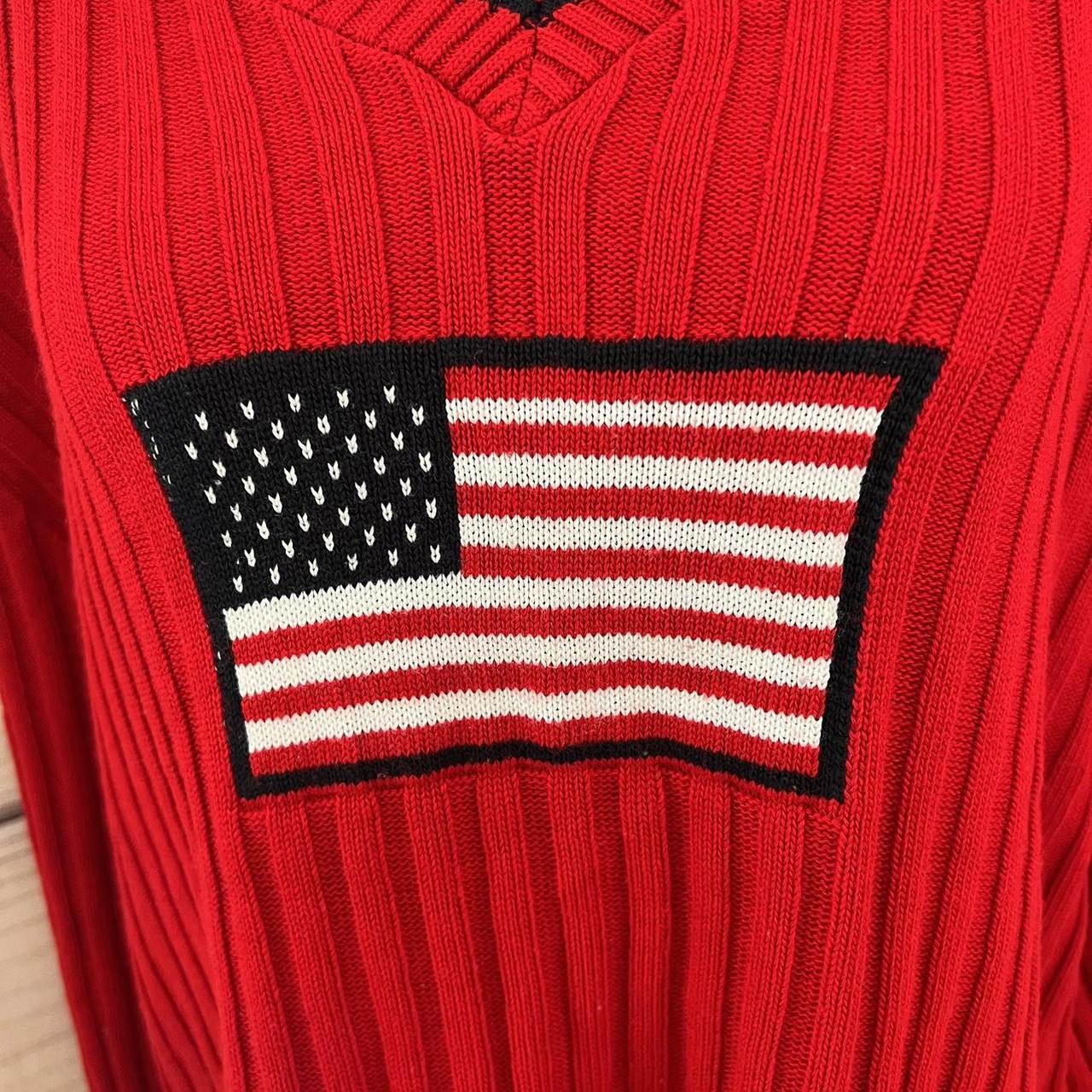 Vintage Lauren Brooke Red American Flag 4th of July... - Depop