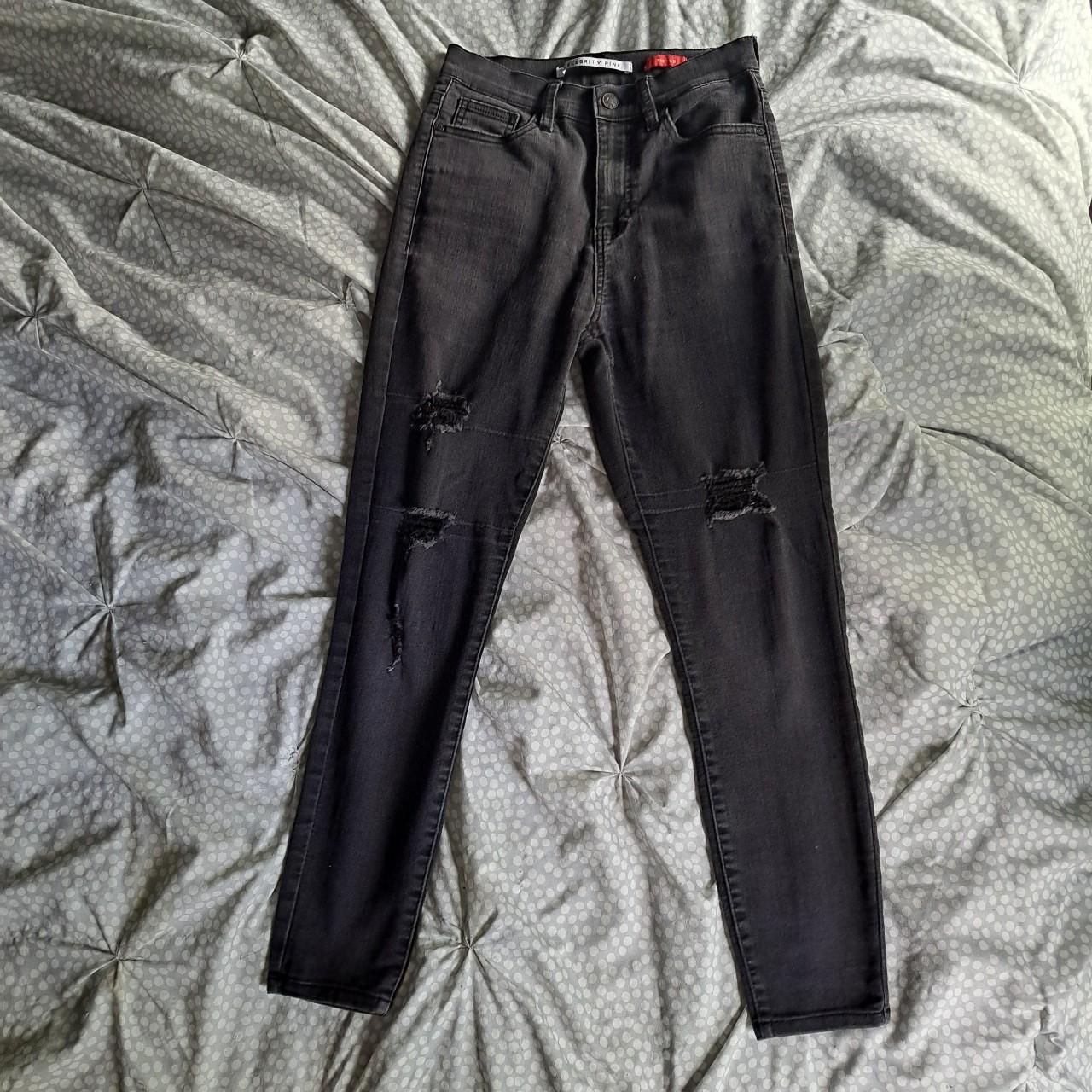 Celebrity Pink "The Deb" Black Ripped Skinny... - Depop