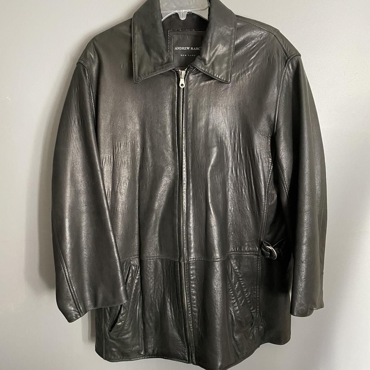 Andrew Marc Leather Jacket Jacket is in excellent... - Depop