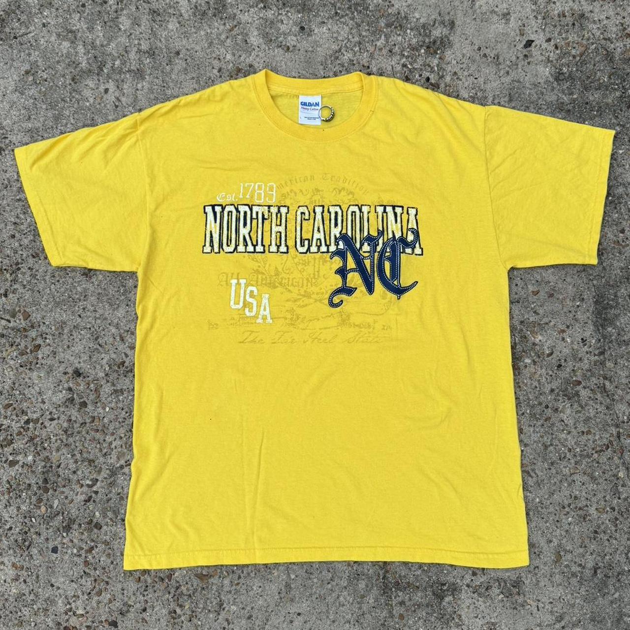 Yellow Y2K Style NC Tee | Size L - Depop