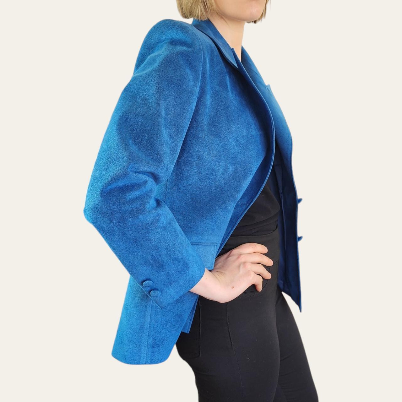 1990s Vintage Womens Blue Spring Jacket, Size 12 |... - Depop