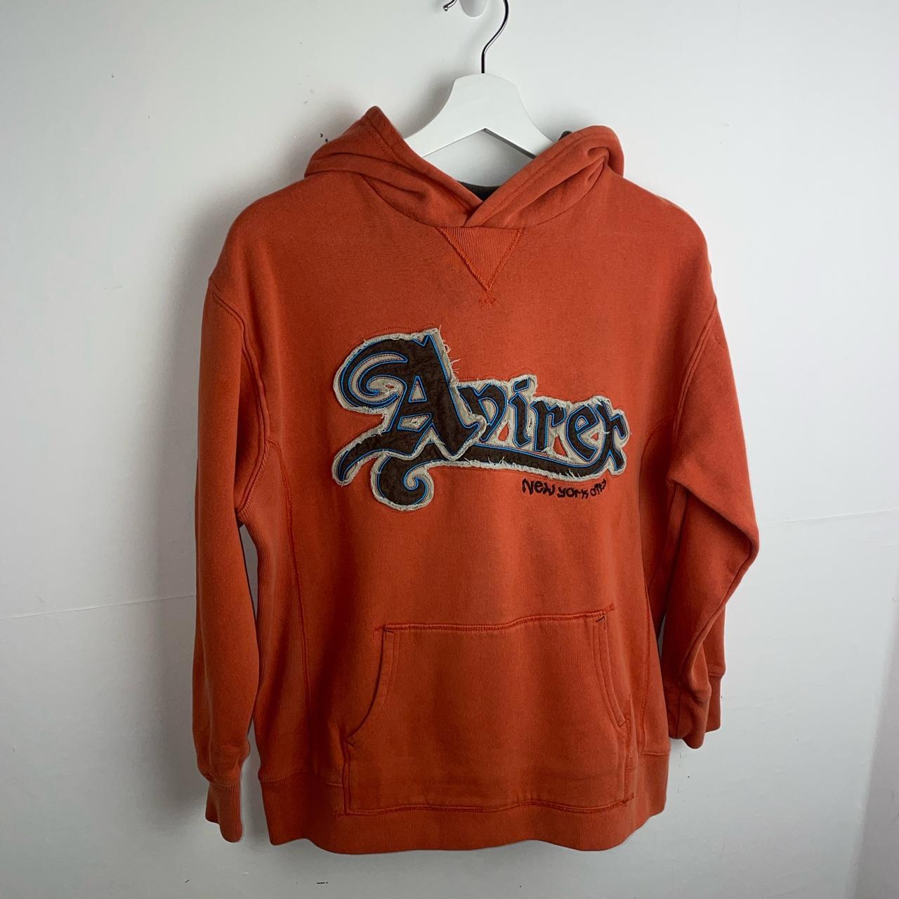 Avirex orange hoodie / jumper. Amazing old school... - Depop